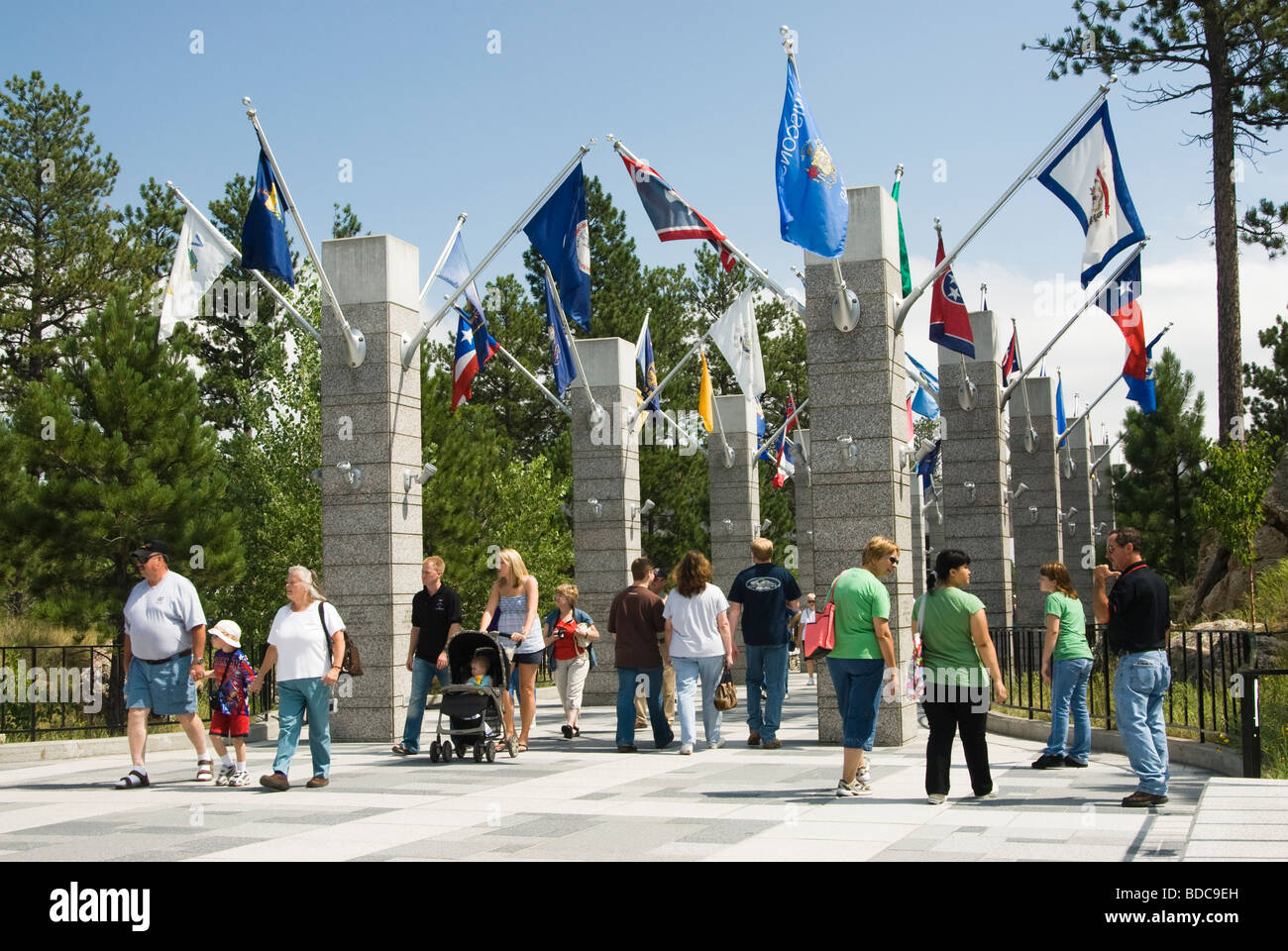 tourist at the visitor center at Mount Rushmore National Memorial in ...