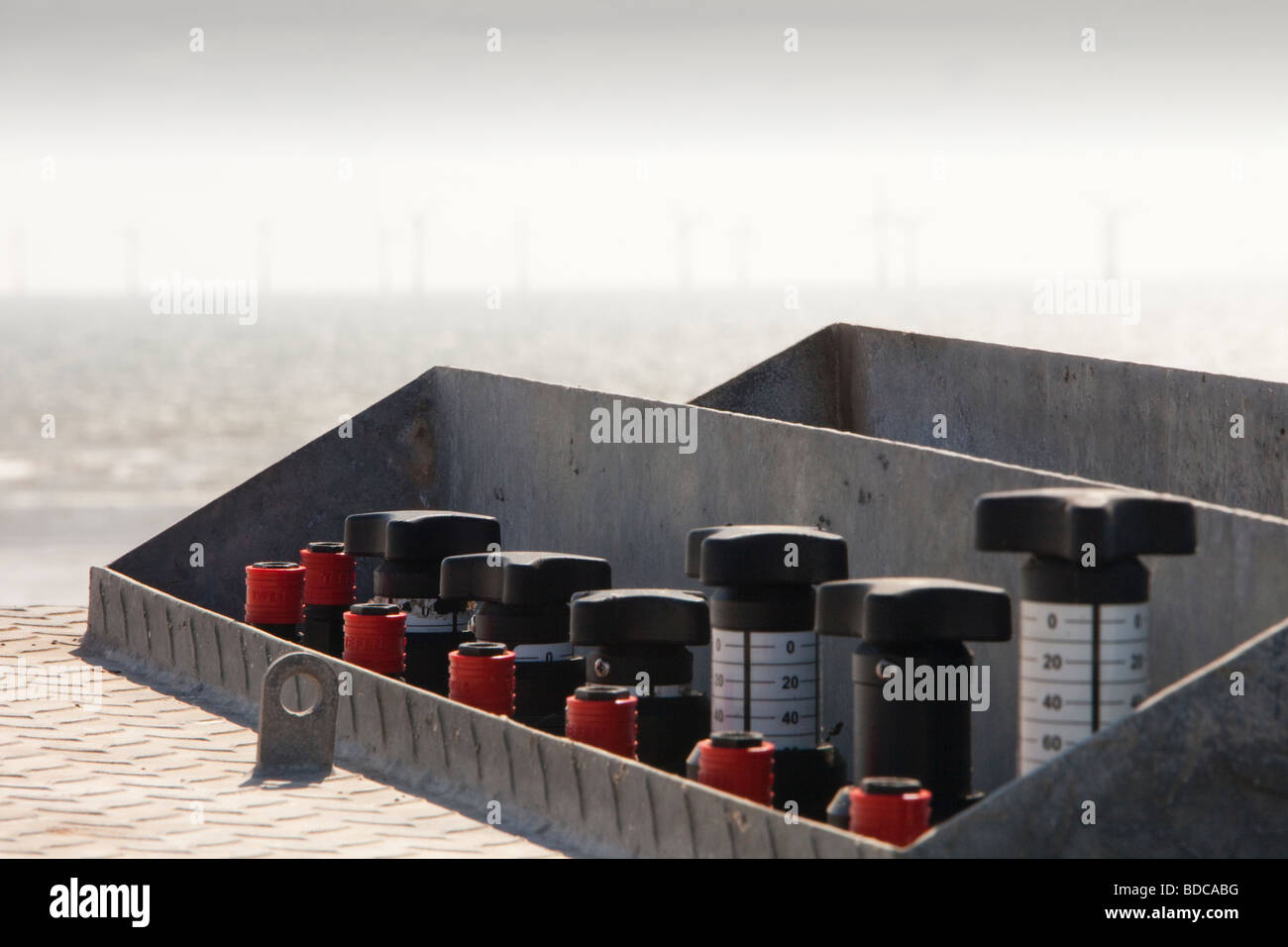 methane from landfill with an offshore wind farm behind, Walney Island ...