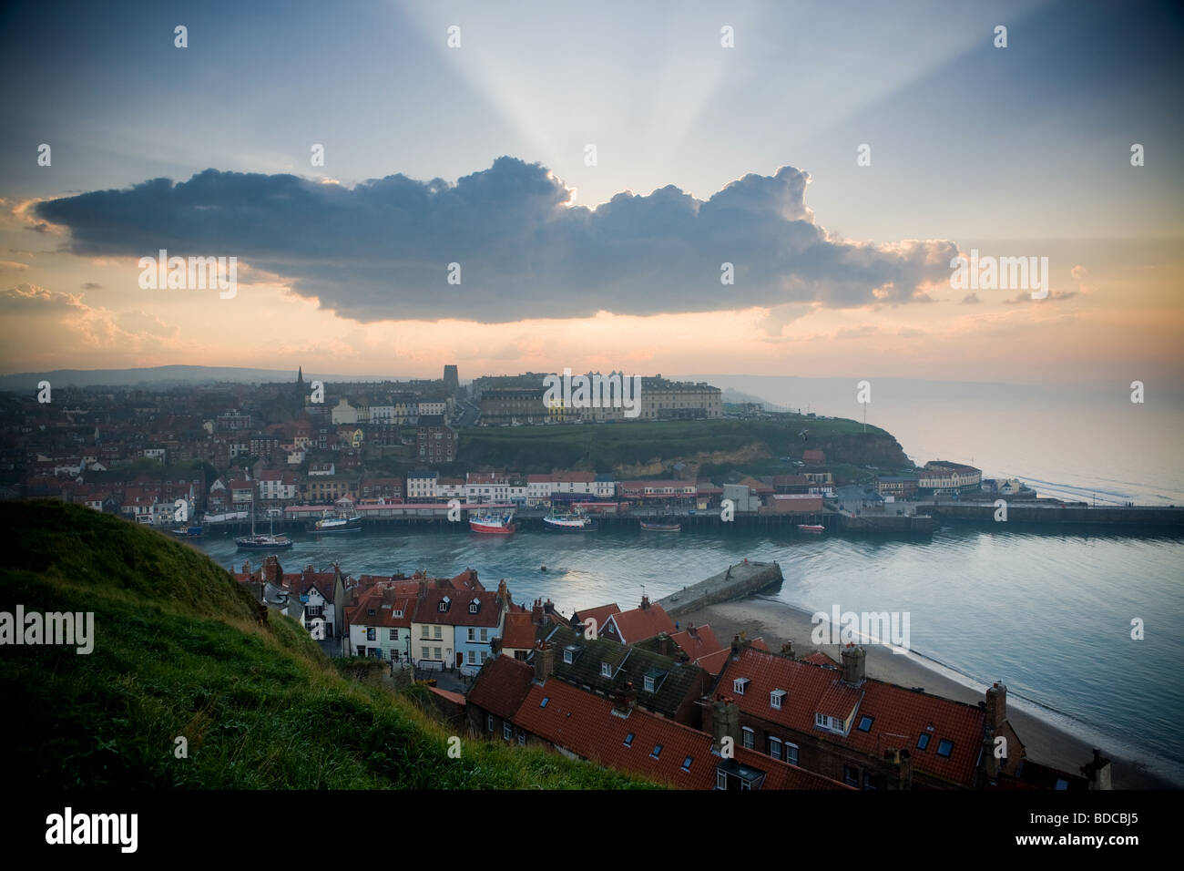 Late Evening Sun Whitby England Stock Photo - Alamy