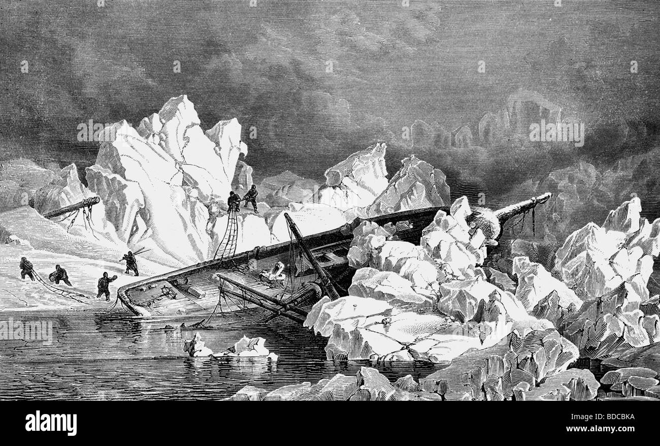 Koldewey, Karl, 16.10.1837 - 18.5.1908, German Arctic explorer, scene ...