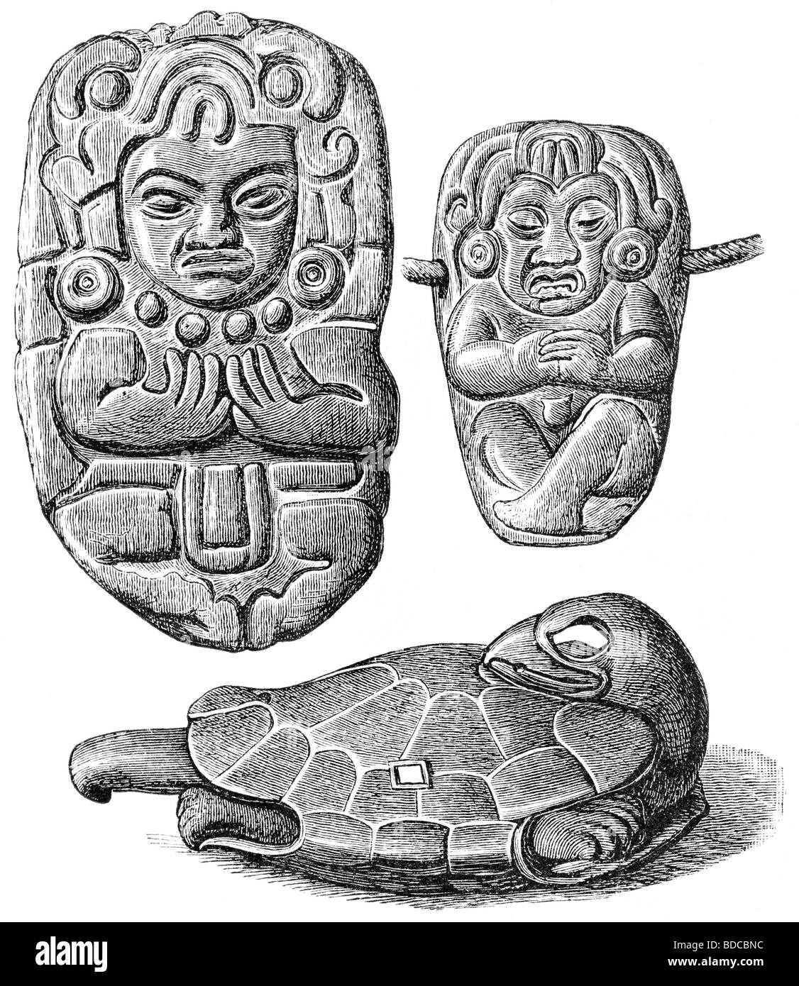 archaeology / archeology, Mexico, Aztecs, old Mexican stone sculptures ...