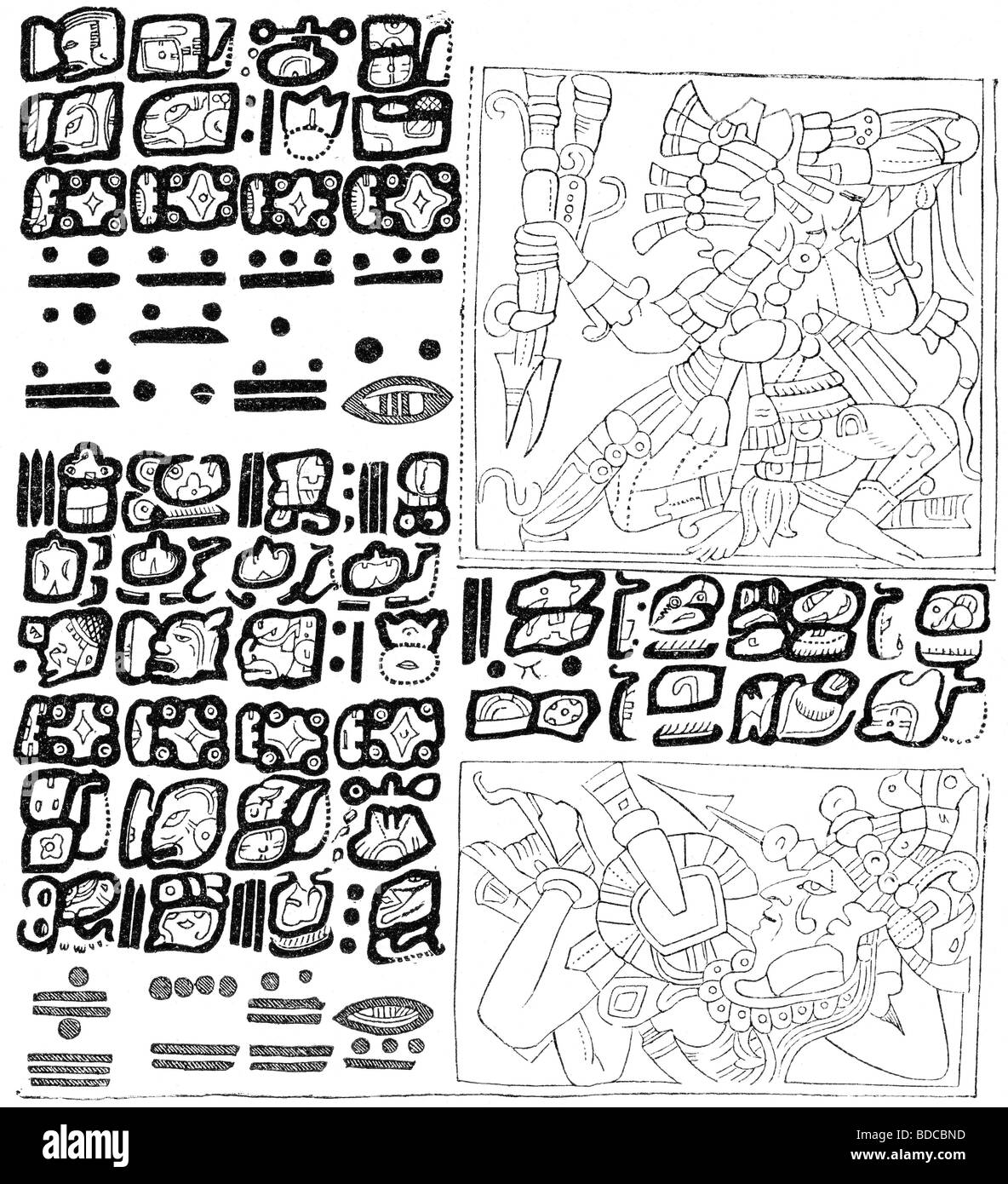 Mayan hieroglyphics Black and White Stock Photos & Images - Alamy