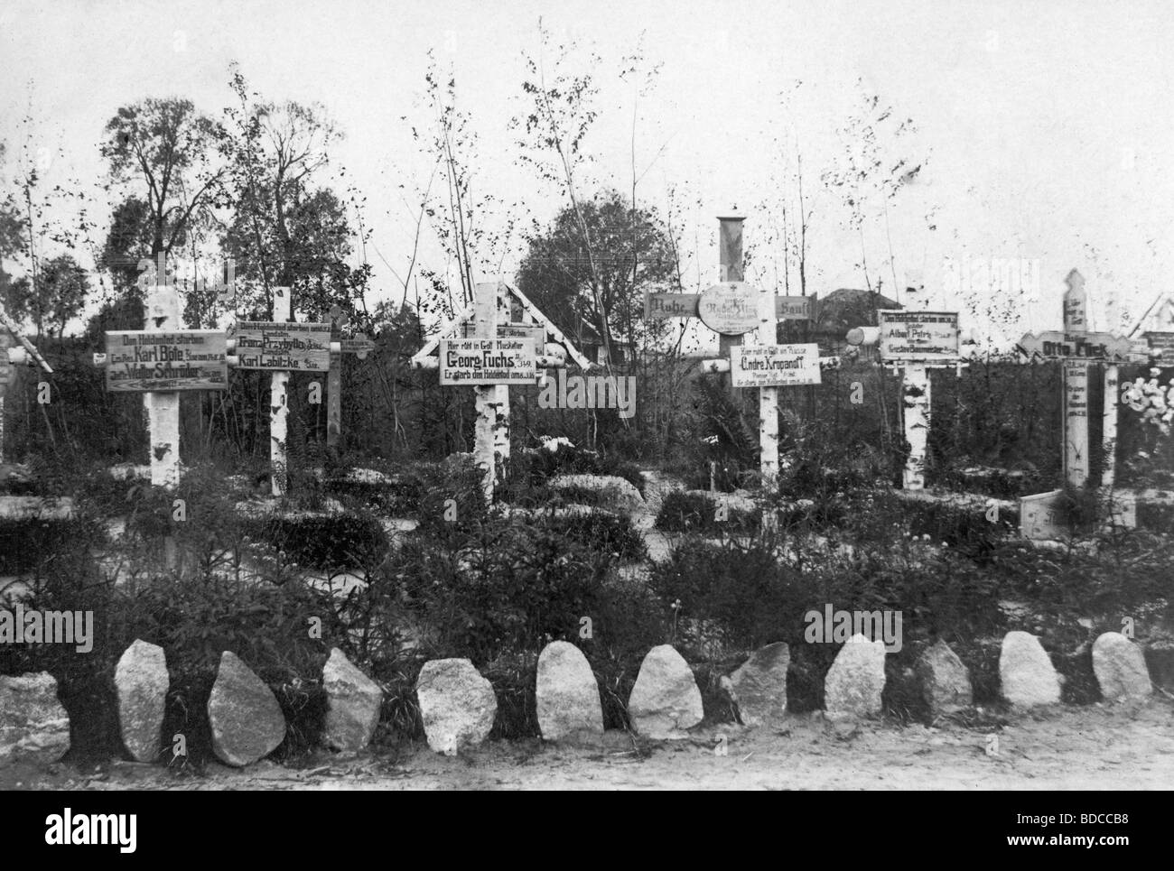 events, First World War/WWI, Western Front, cemetary with graves of ...