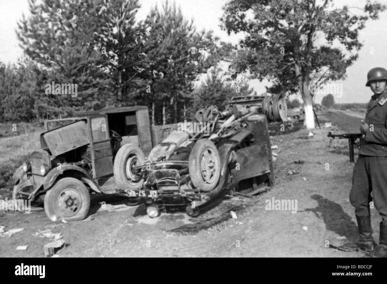 events, Second World War / WWII, Russia 1941, Soviet column after ...
