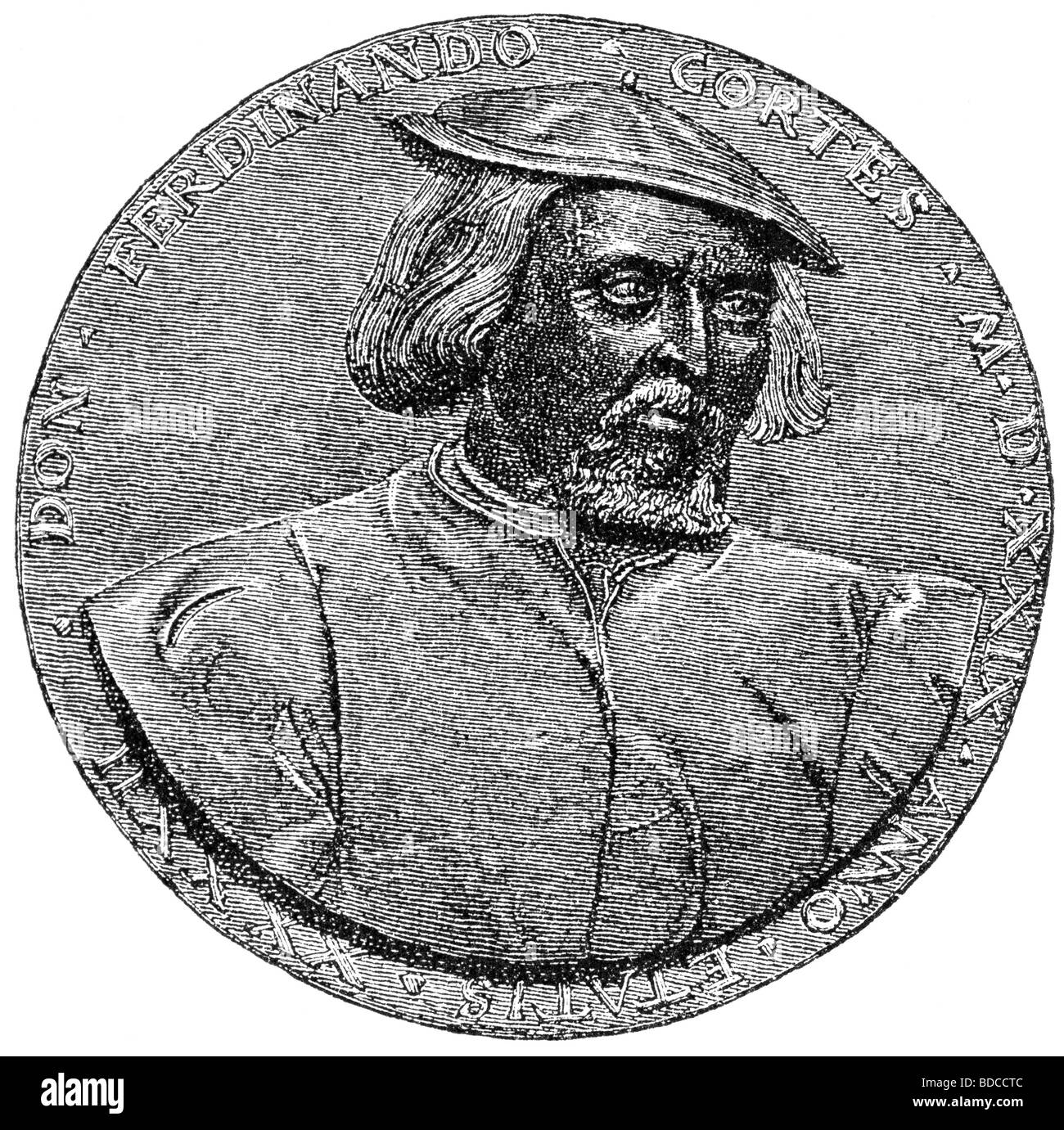 Cortes, Hernan, 1485 - 2.12.1547, Spanish conquistador, portrait, medal ...