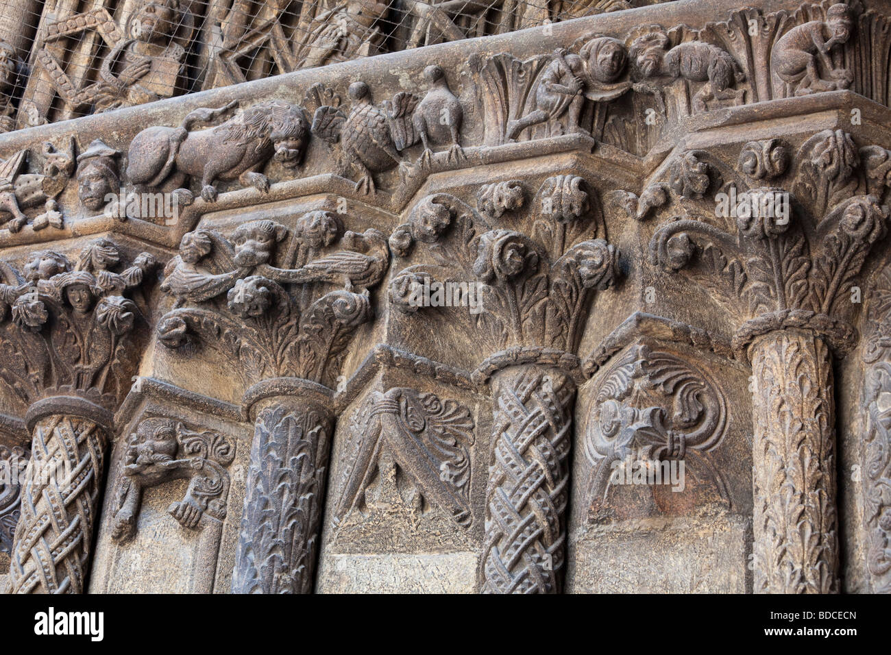 detail of Romanesque carving on Giant's door, St. Stephen's Cathedral ...