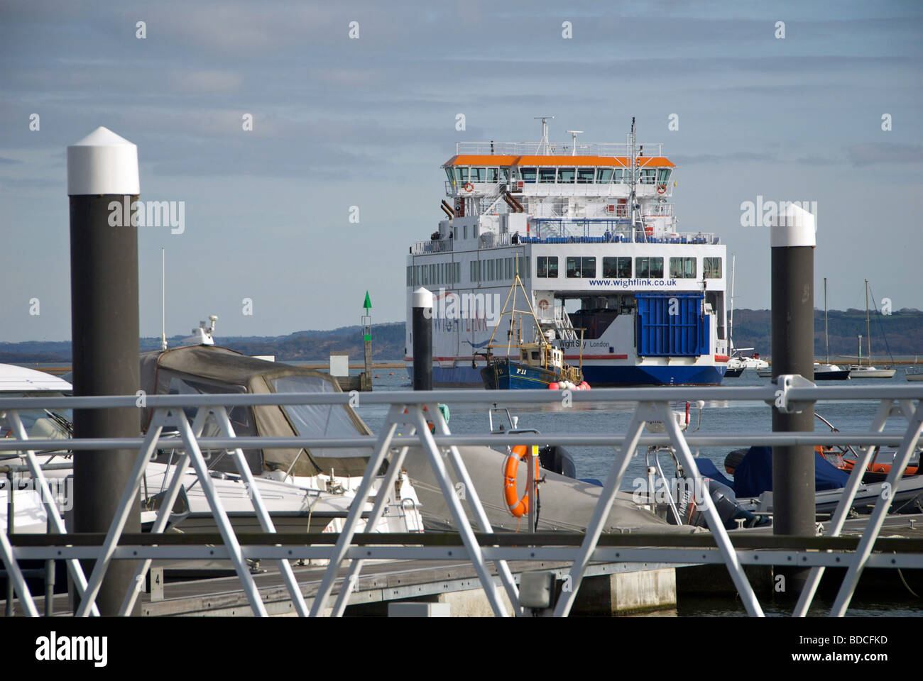 Lymington Marina Hampshire UK Isle of Wight Link Ferry Pontoon Boats ...