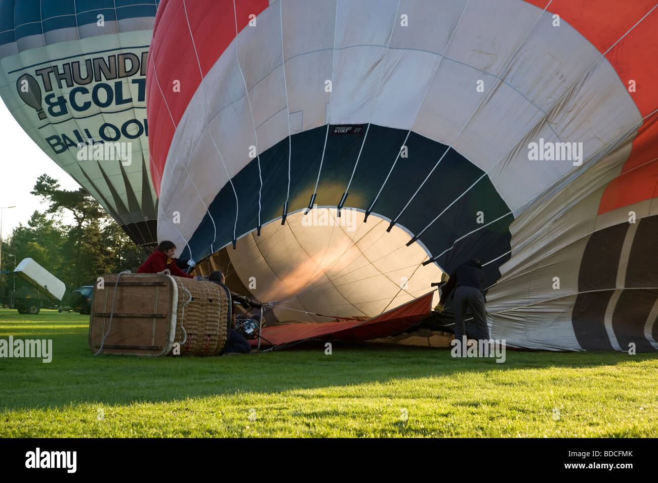 Colourful Hot Air Balloons in the Early Morning Stock Photo - Alamy