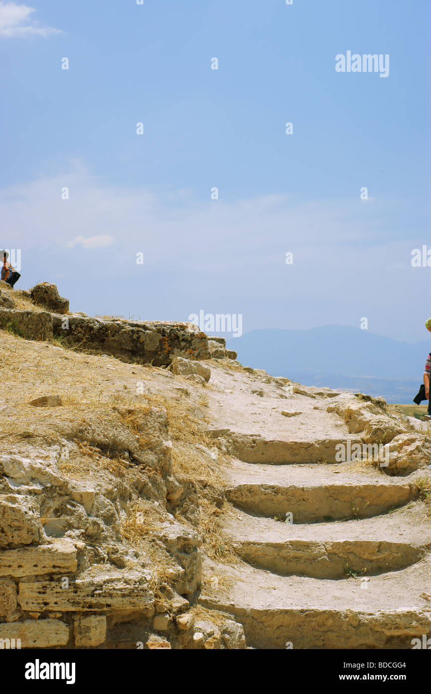 Old stairway steps leading up an old path and blue sky Stock Photo - Alamy