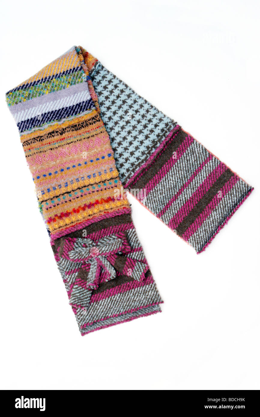 Designer winter scarf cut out isolated on white background Stock Photo ...