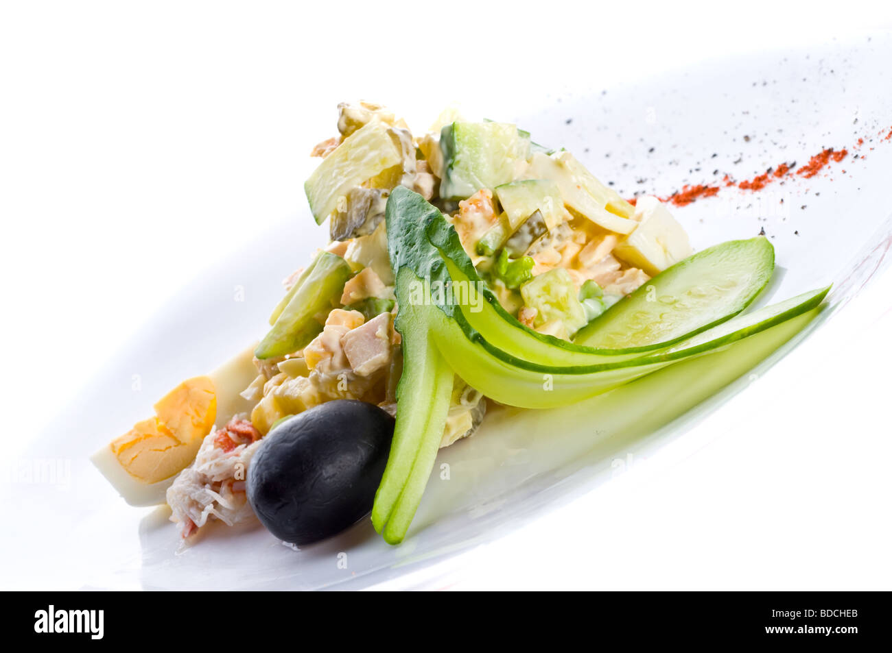 Vegetable salad. Isolation on the white Stock Photo - Alamy