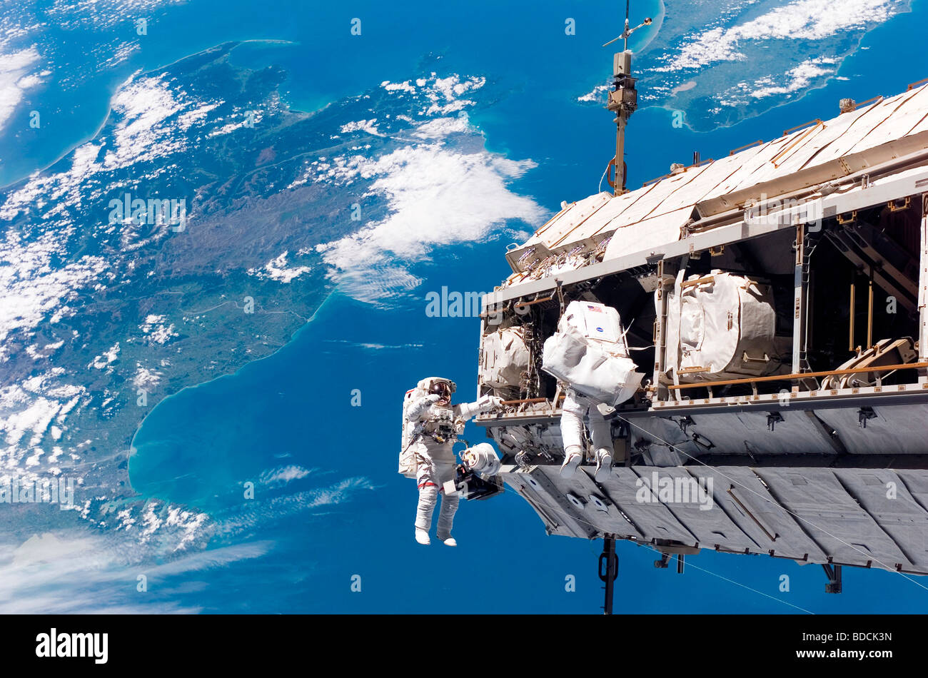 NASA Astronauts working on International Space Station Stock Photo - Alamy