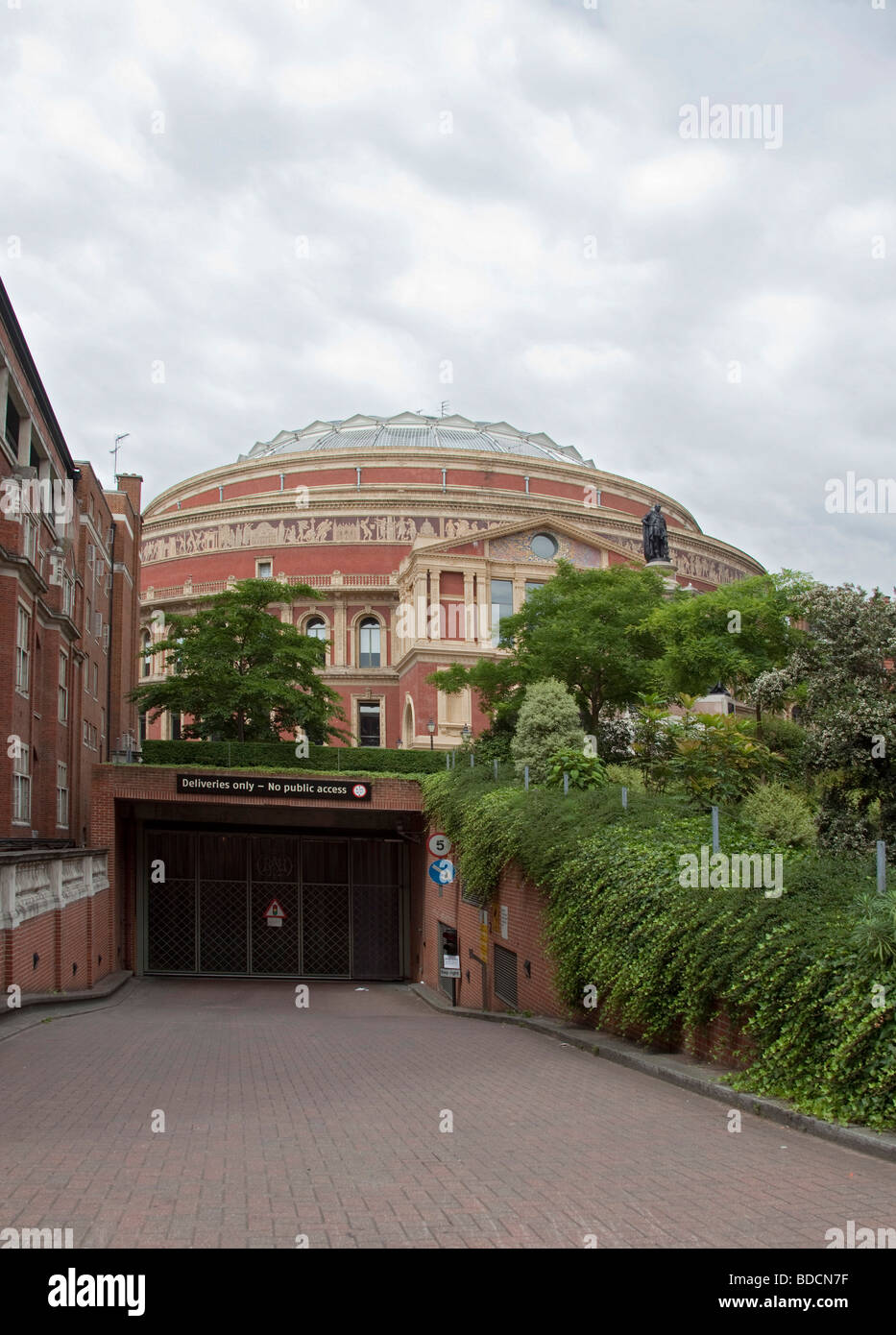 Royal Albert Hall, London England UK. rear view round theater buildings ...