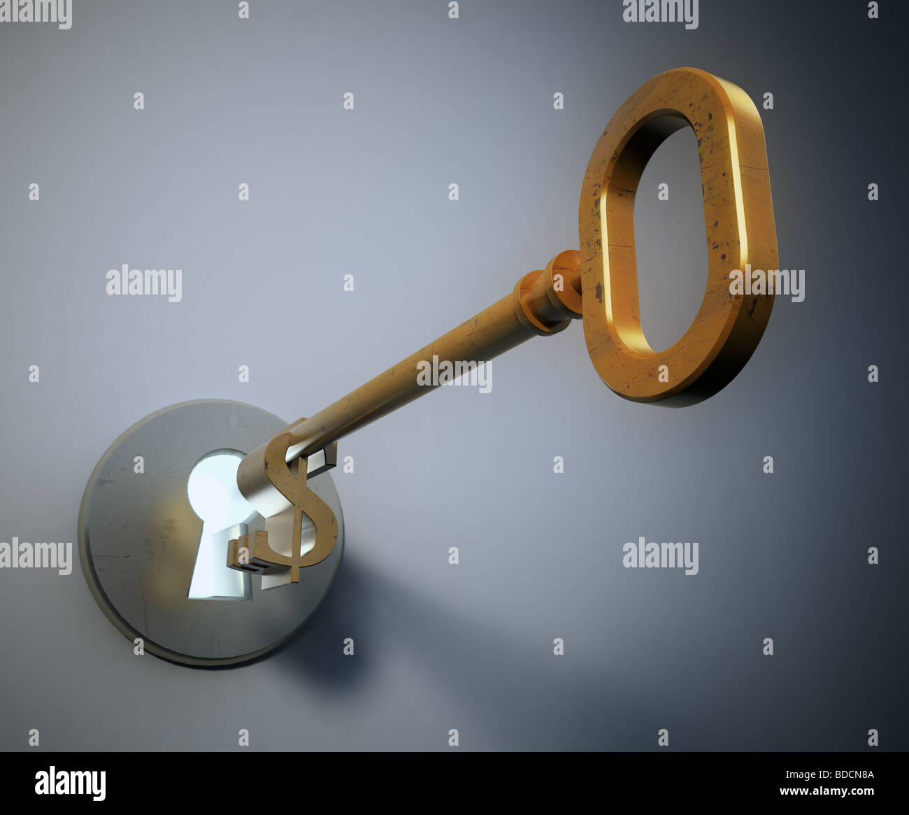 A dollar shaped key - Key to financial success concept Stock Photo - Alamy