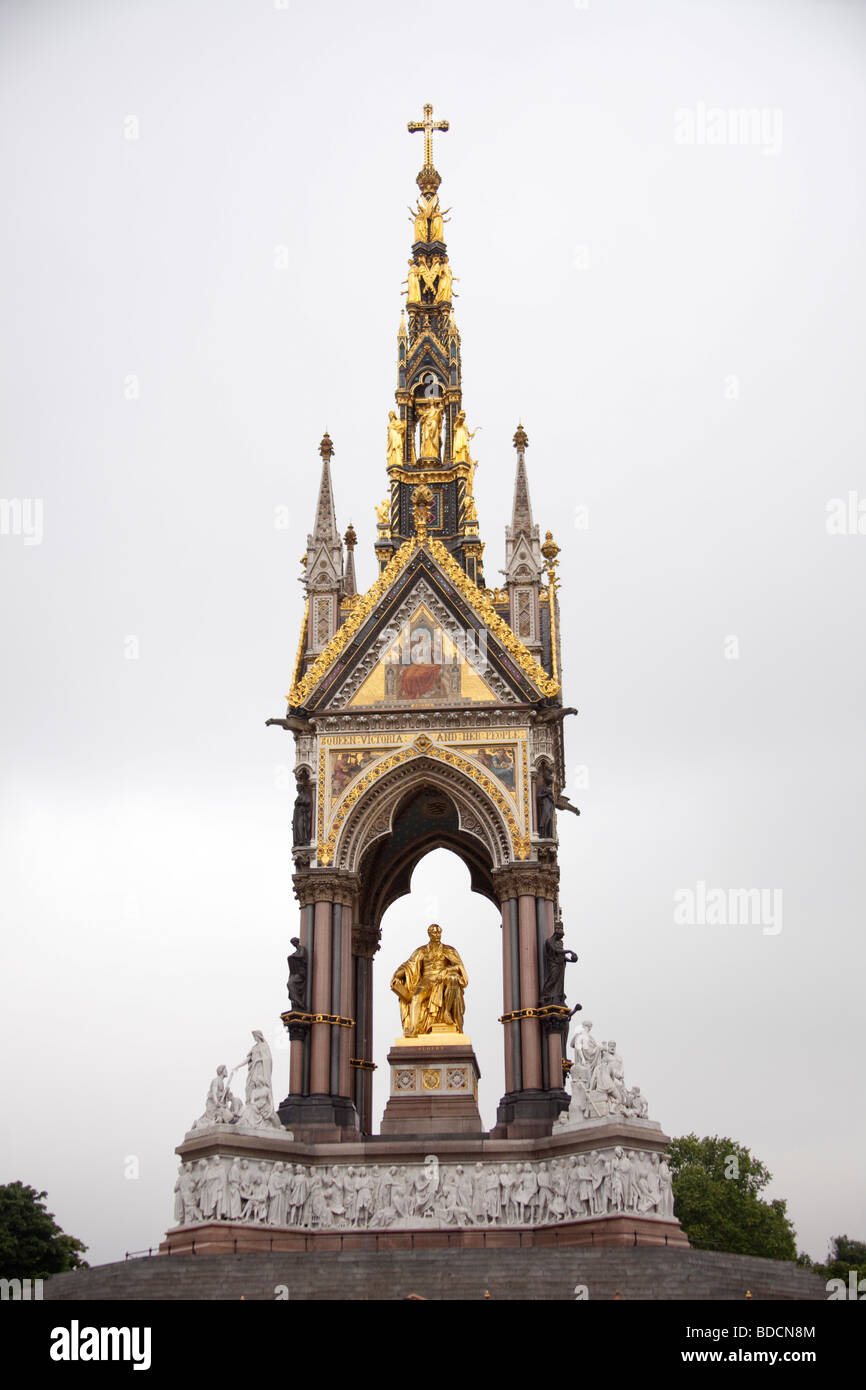 The Albert Memorial gold statue near the Royal Albert Hall, London ...