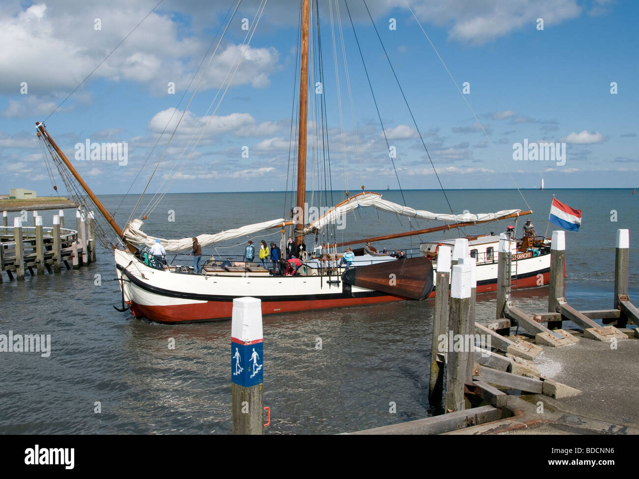 Texel Netherlands boat Oudeschild port harbor boat Wadden Sea Waddenzee ...