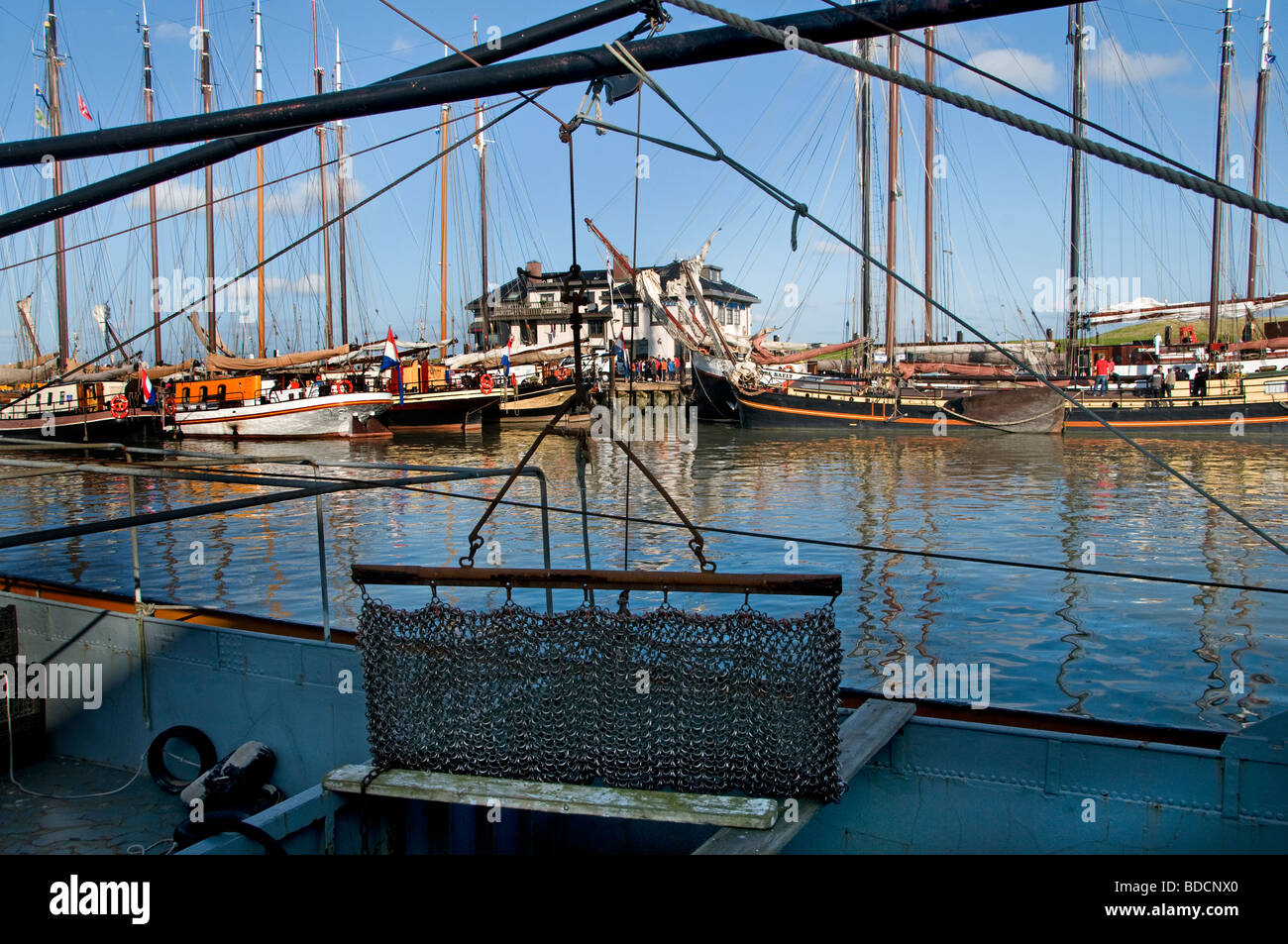 Texel Netherlands boat Oudeschild port harbor boat Wadden Sea Waddenzee ...