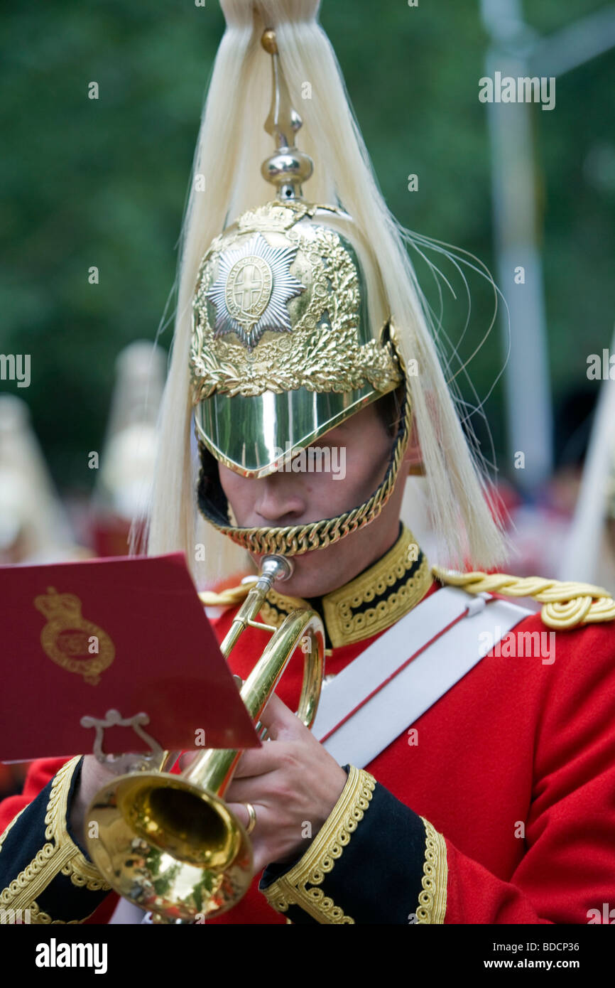 A musician from the Queen's Life Guard Band after Changing the Guard ...