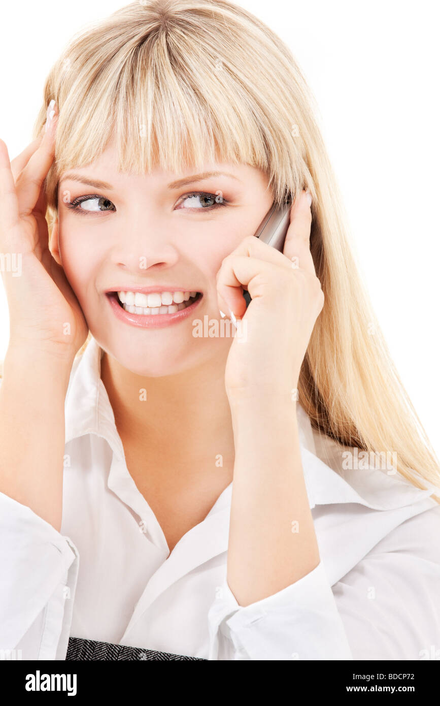 picture of happy woman with cell phone Stock Photo - Alamy