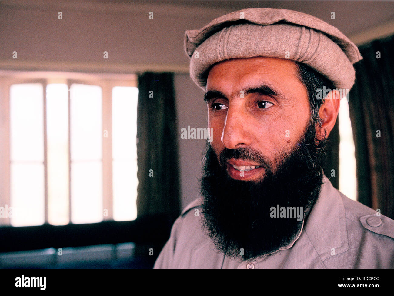 Gulbuddin Hekmatyar, leader of Hisbi Islami, at his base at Logar south ...