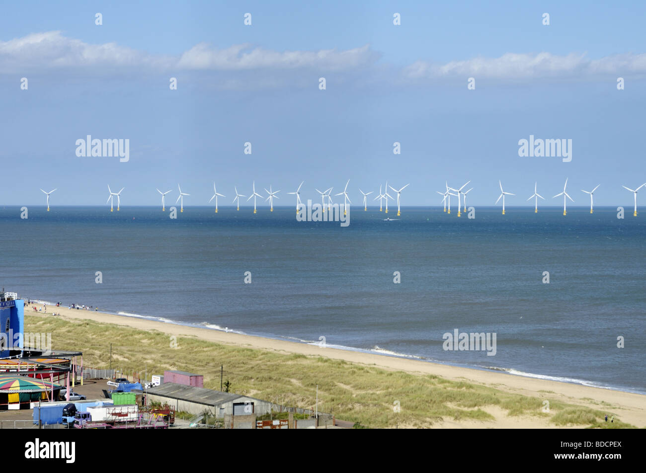 North Sea wind farm off the coast of Great Yarmouth Norfolk UK Stock ...