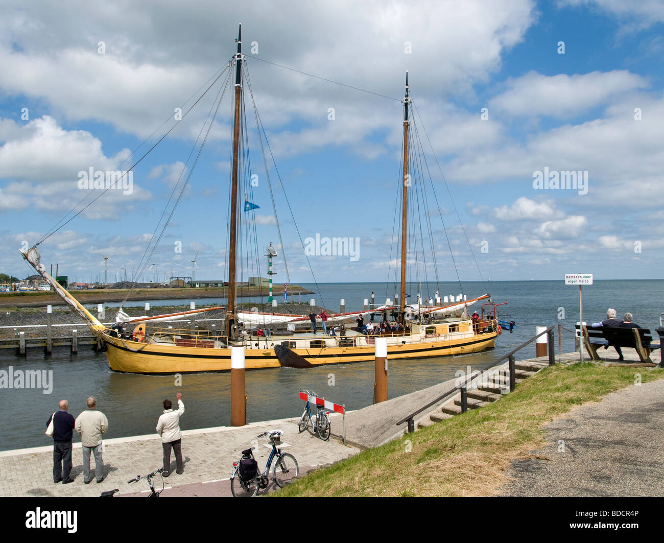 Texel Netherlands boat Oudeschild port harbor boat Wadden Sea Waddenzee ...