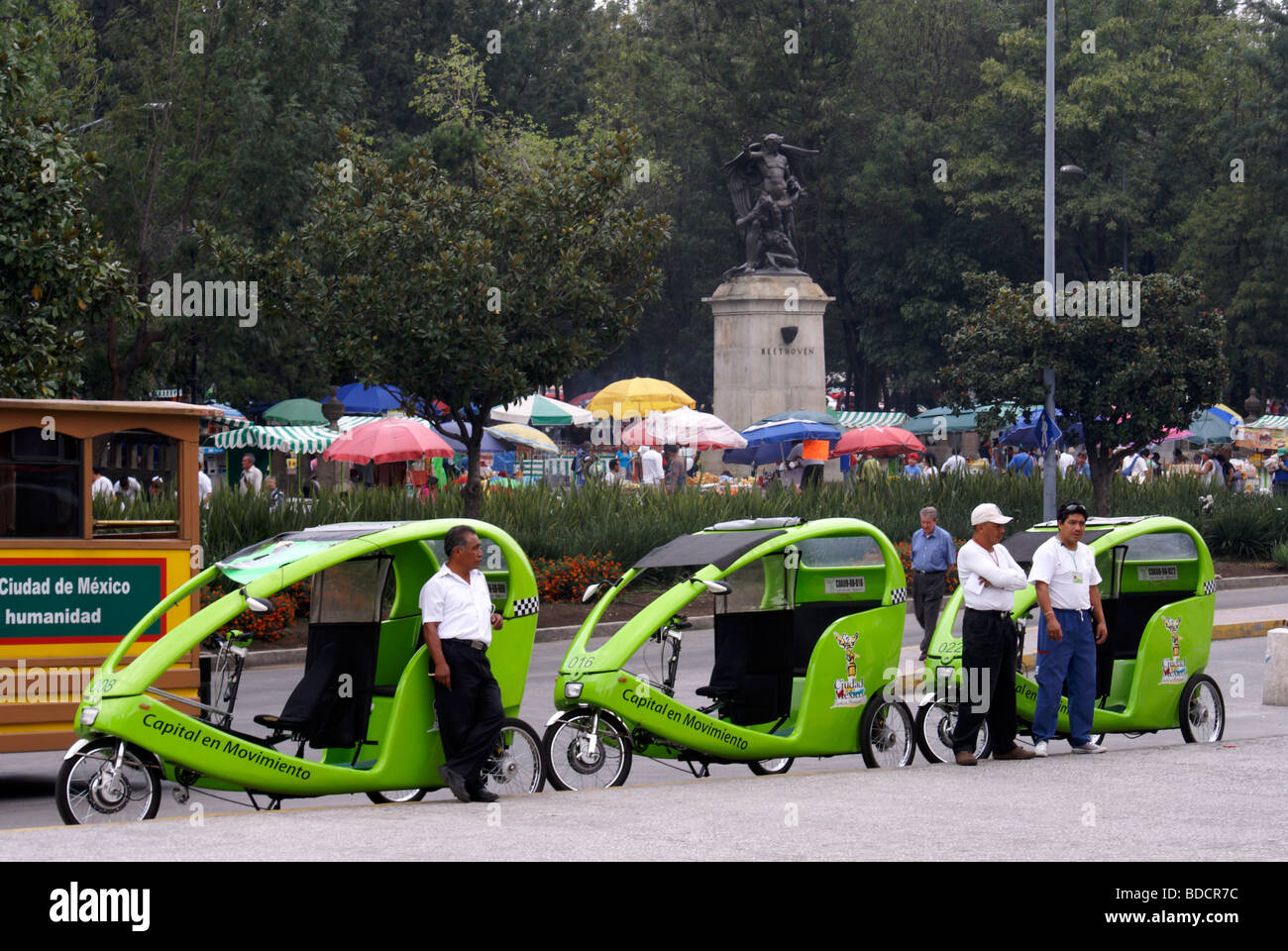 Hybrid pedicabs in downtown Mexico City Stock Photo - Alamy