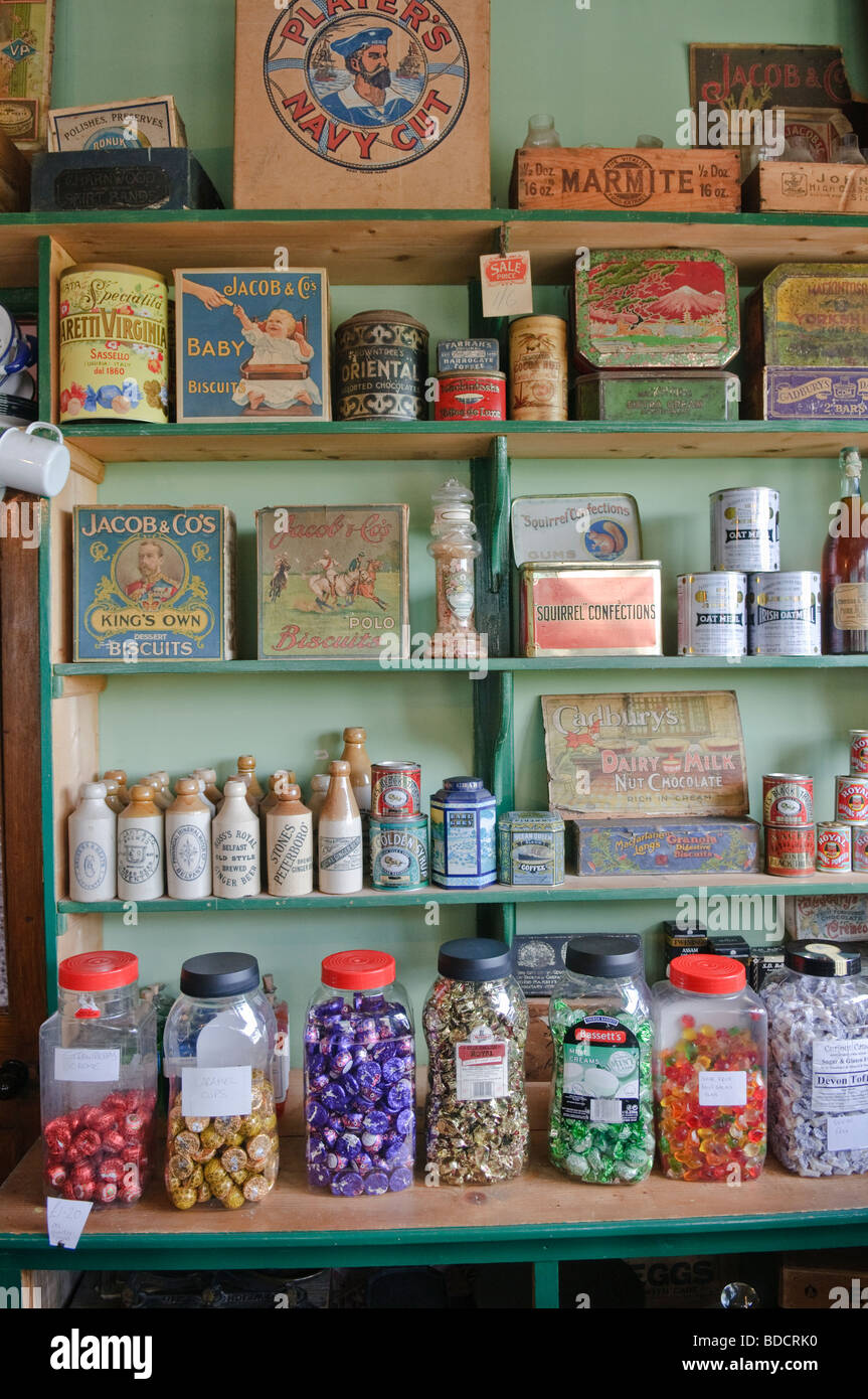 Old fashioned sweet shop and grocer Stock Photo - Alamy