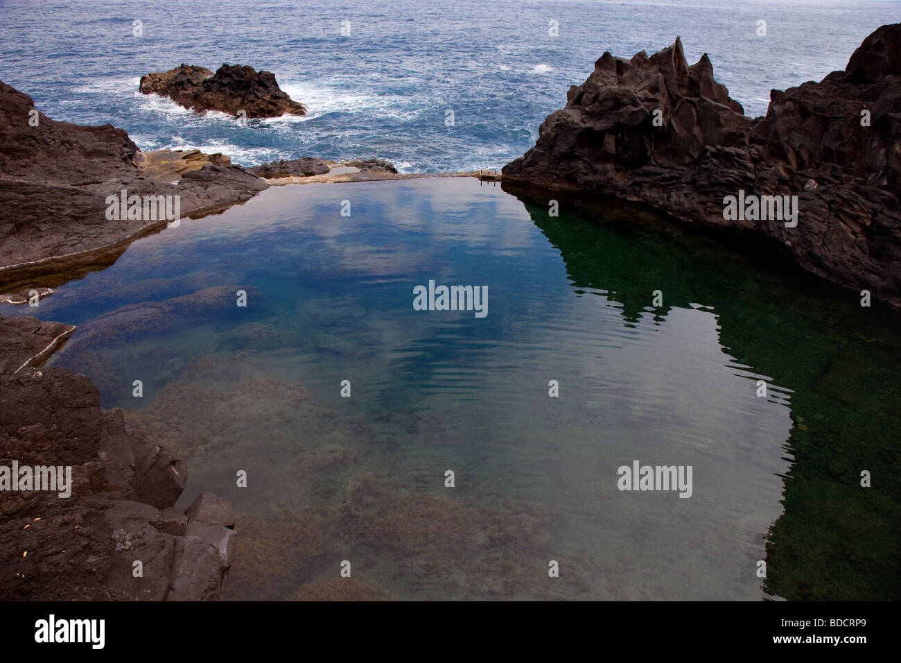 natural swimming pool at the coast of madeira island Portugal Stock Photo - Alamy