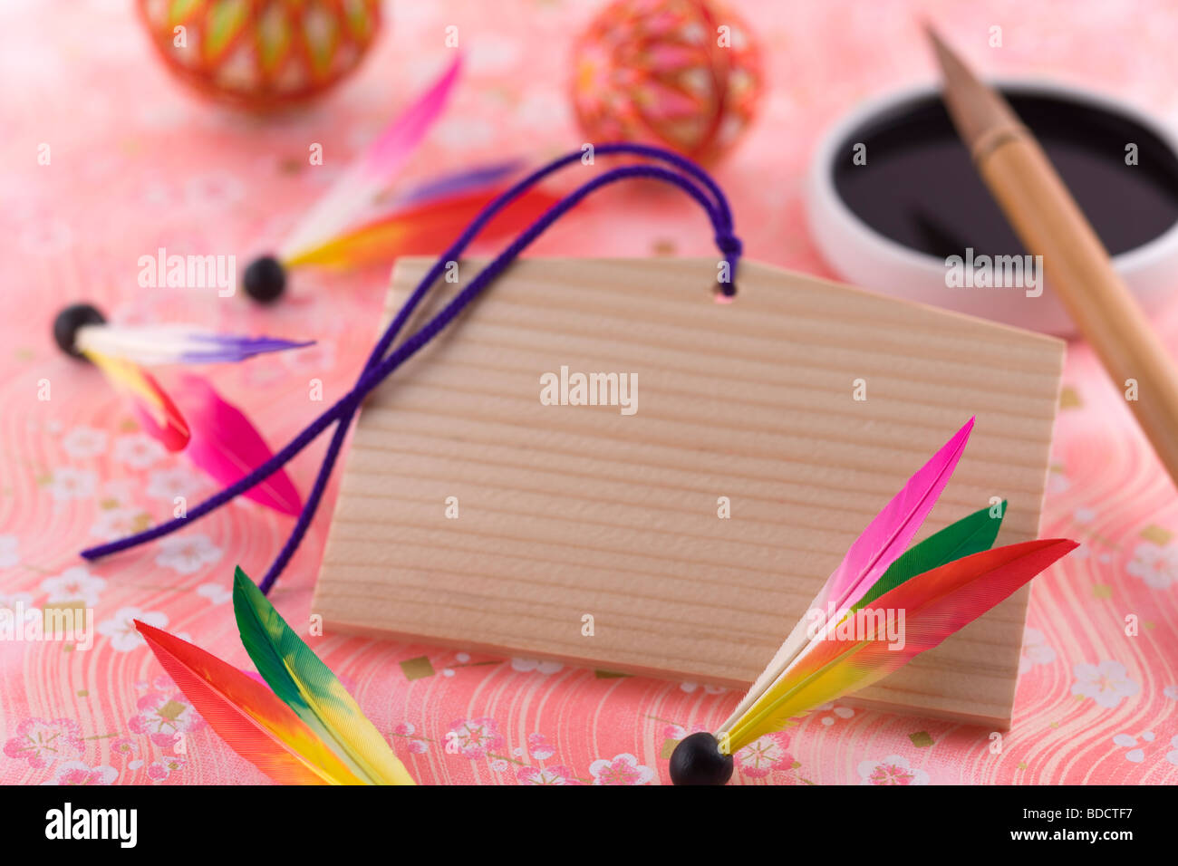 Prayer Blocks and calligraphy brush Stock Photo - Alamy