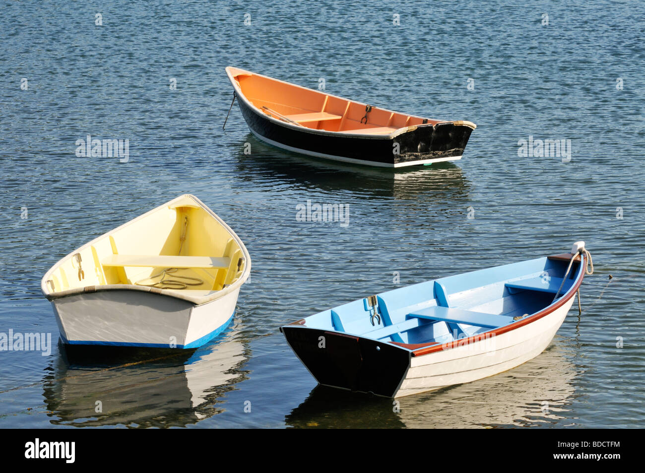 Group of 3 wooden rowboats in Quissett Harbor Falmouth Cape Cod Stock ...