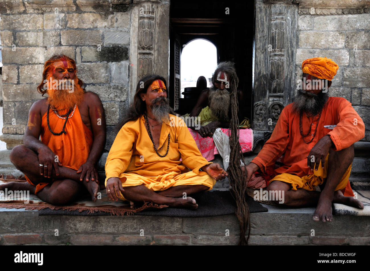 friendly Sadhu hindu hindi holy men covered painted traditional ash and ...