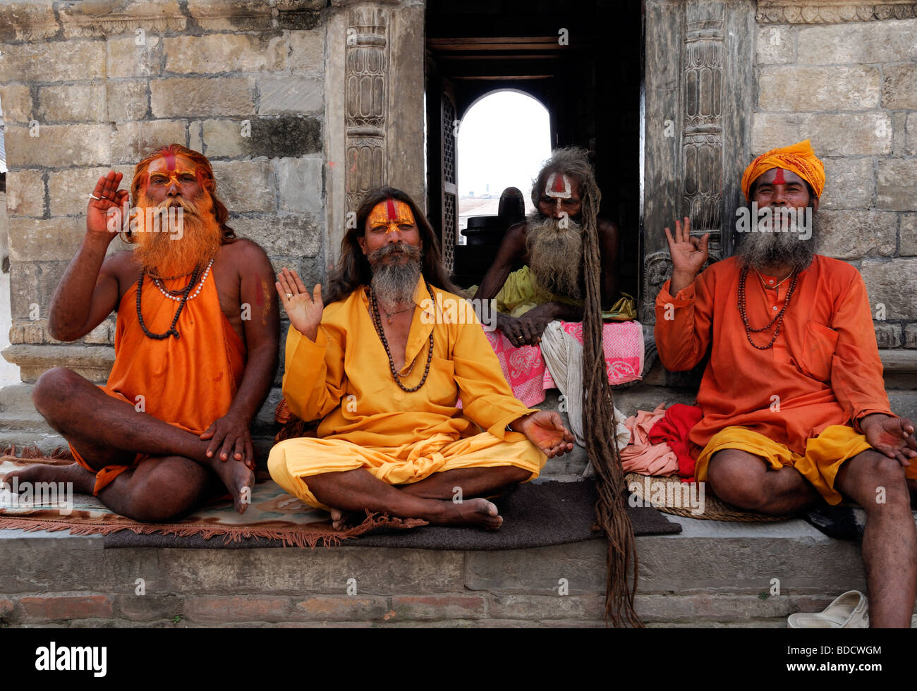 friendly Sadhu hindu hindi holy men covered painted traditional ash and ...