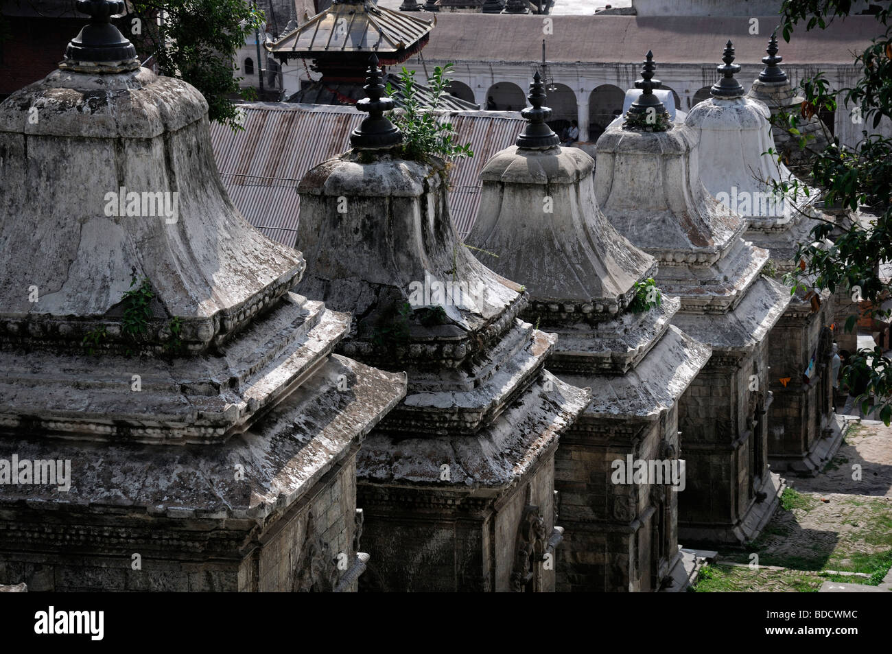 Pashupatinath Kathmandu Nepal line row of votive shrines chaityas ...