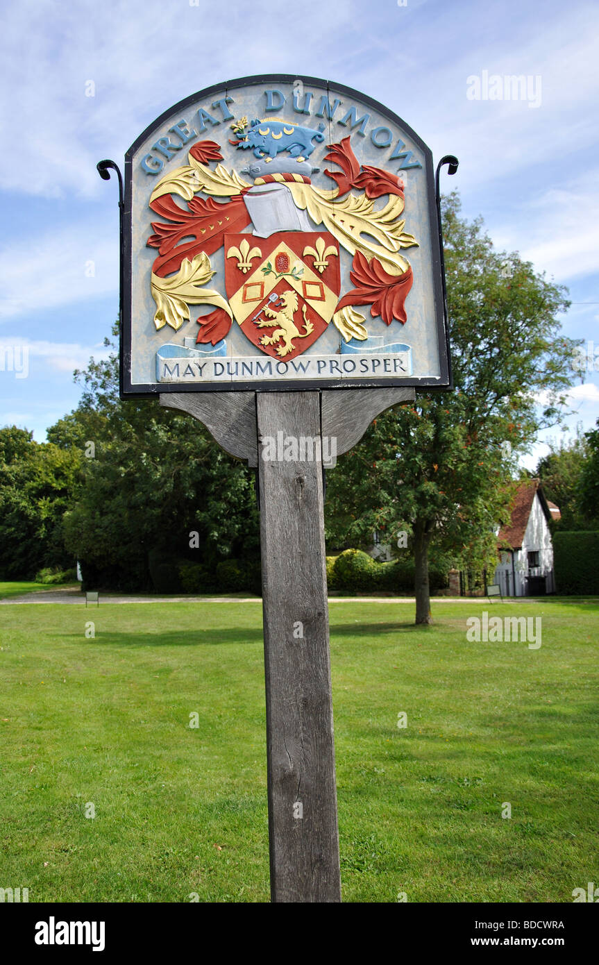 Town sign, Great Dunmow, Essex, England, United Kingdom Stock Photo - Alamy