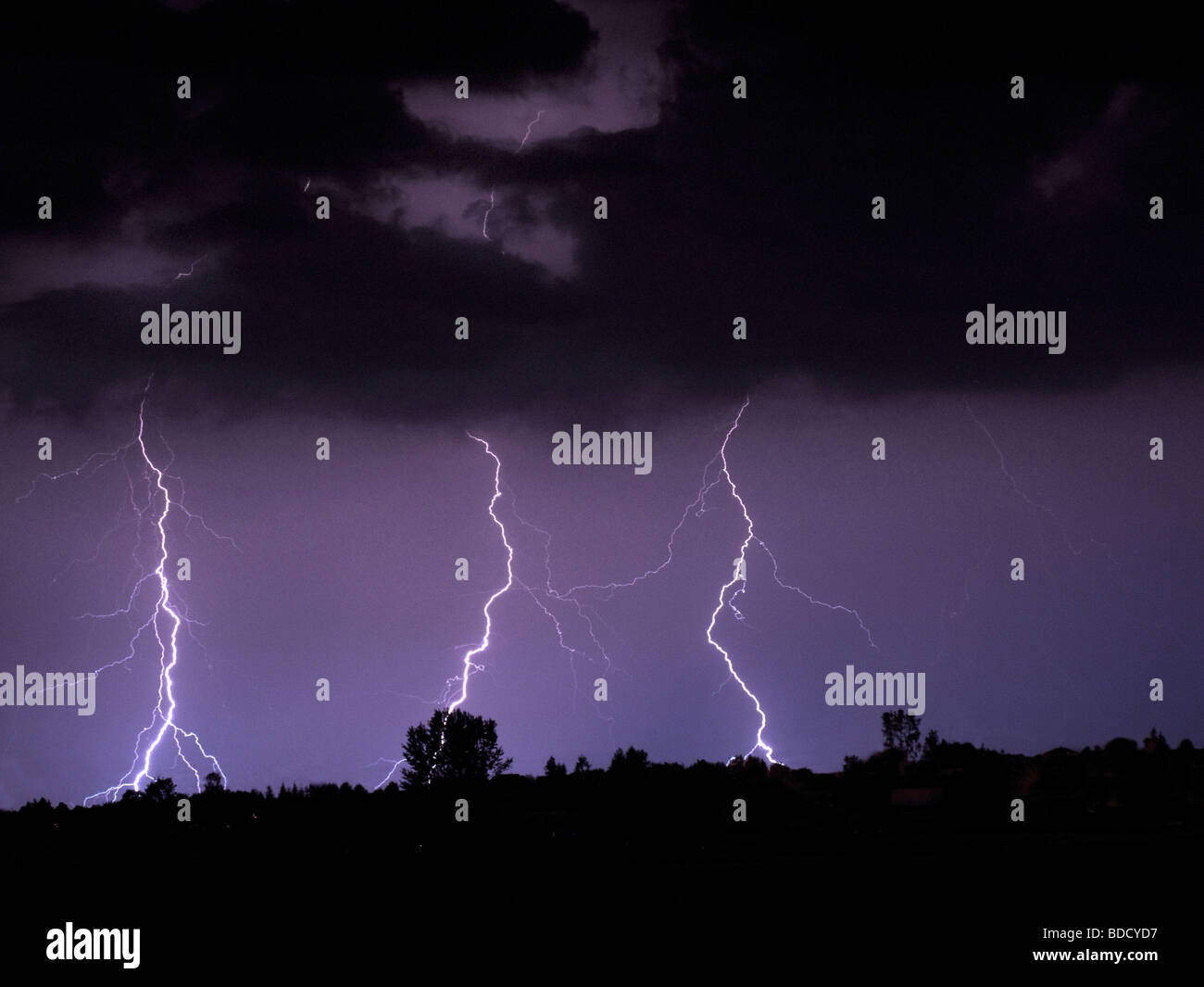 Lightning at night Stock Photo - Alamy