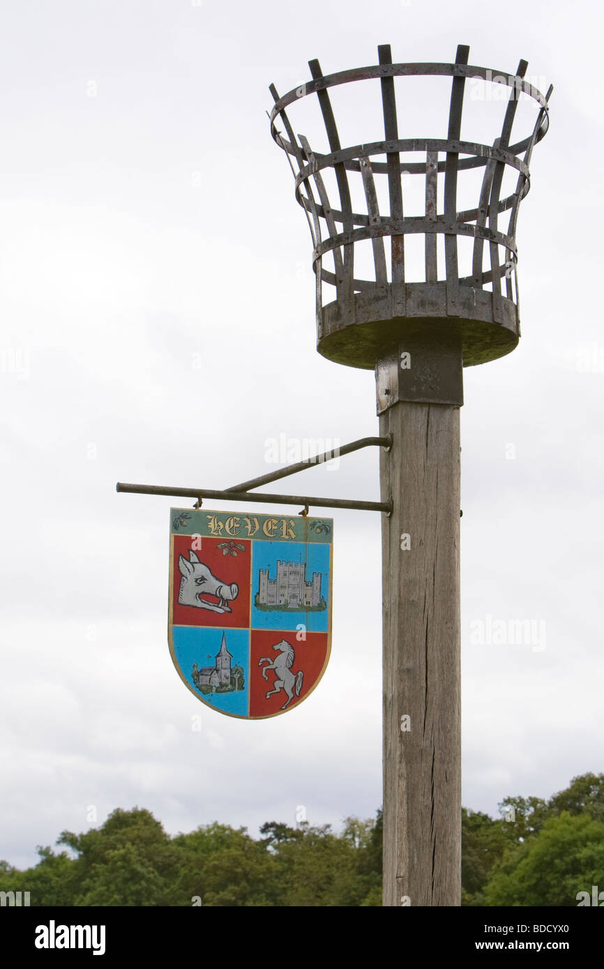 Village sign and beacon, Hever Kent UK Stock Photo - Alamy