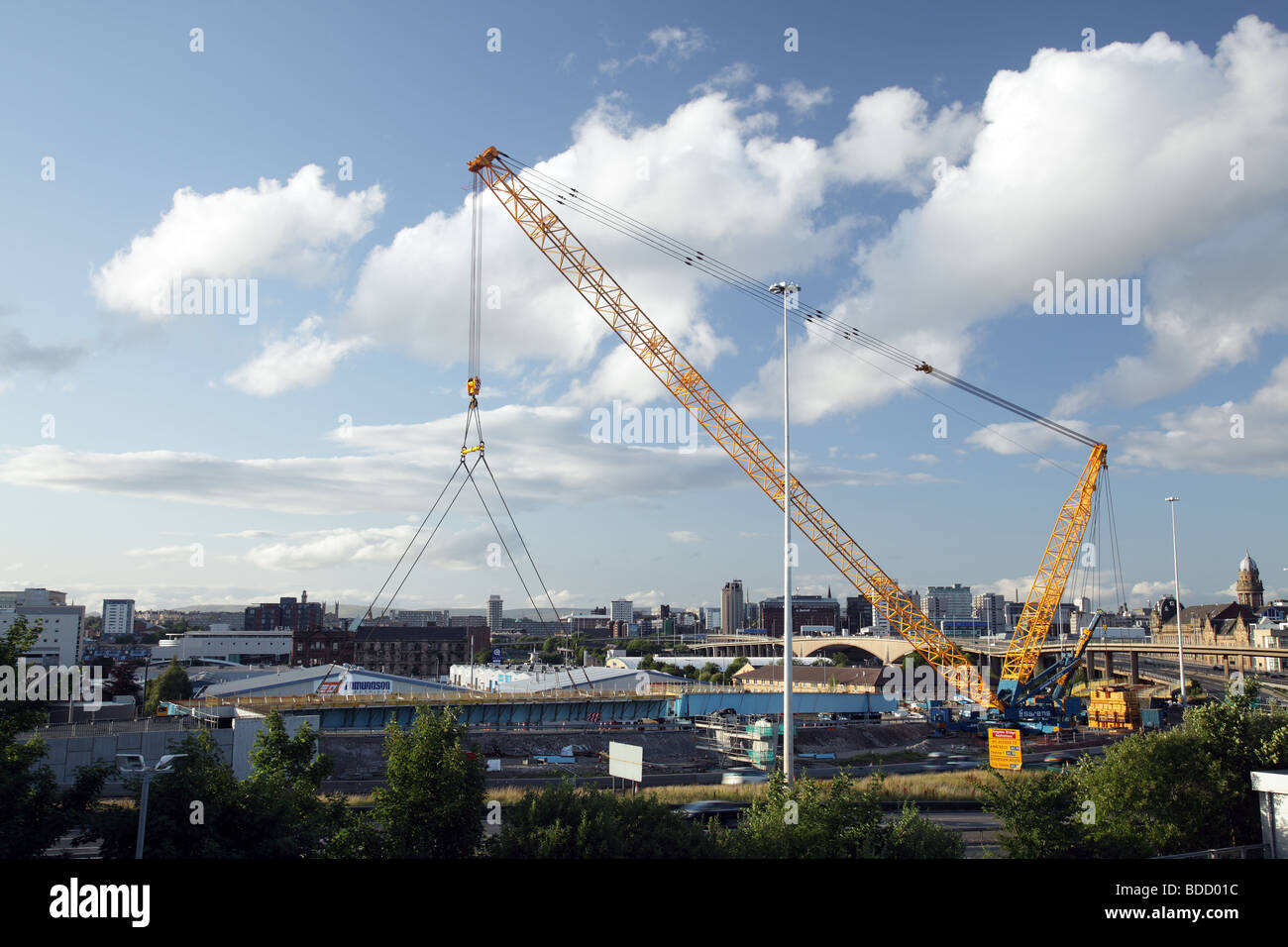 The largest Mobile Crane in Europe ready to lift beams across the M8 ...
