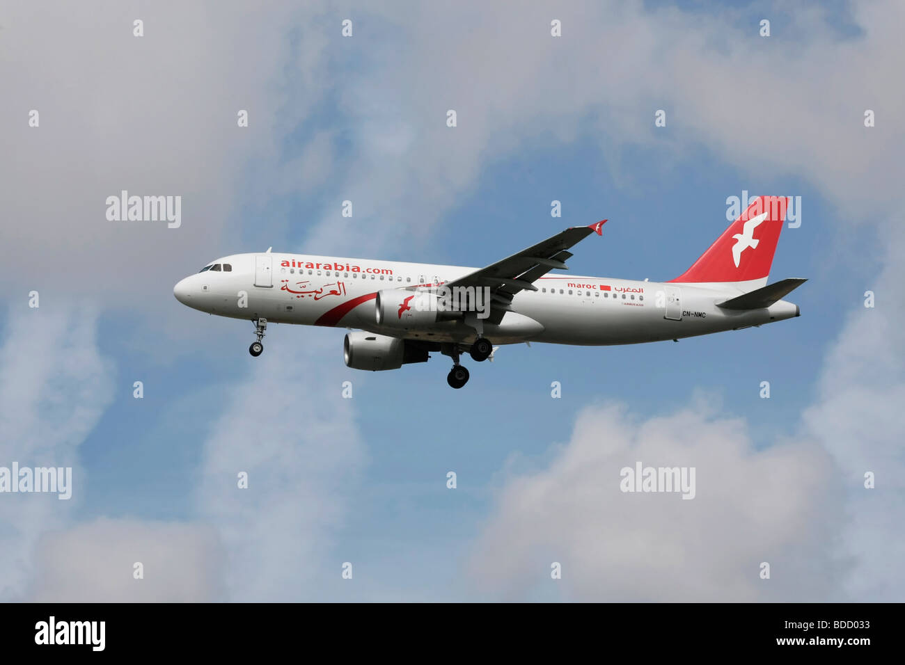 An Airbus A320 aircraft of the Moroccan airline Air Arabia on final ...