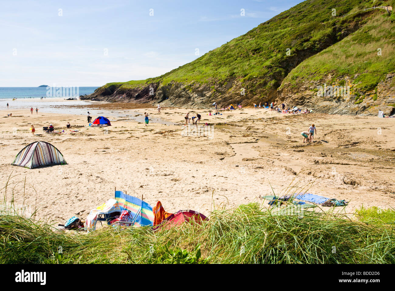 Pentireglaze Haven Beach, New Polzeath, Cornwall, England, UK Stock ...