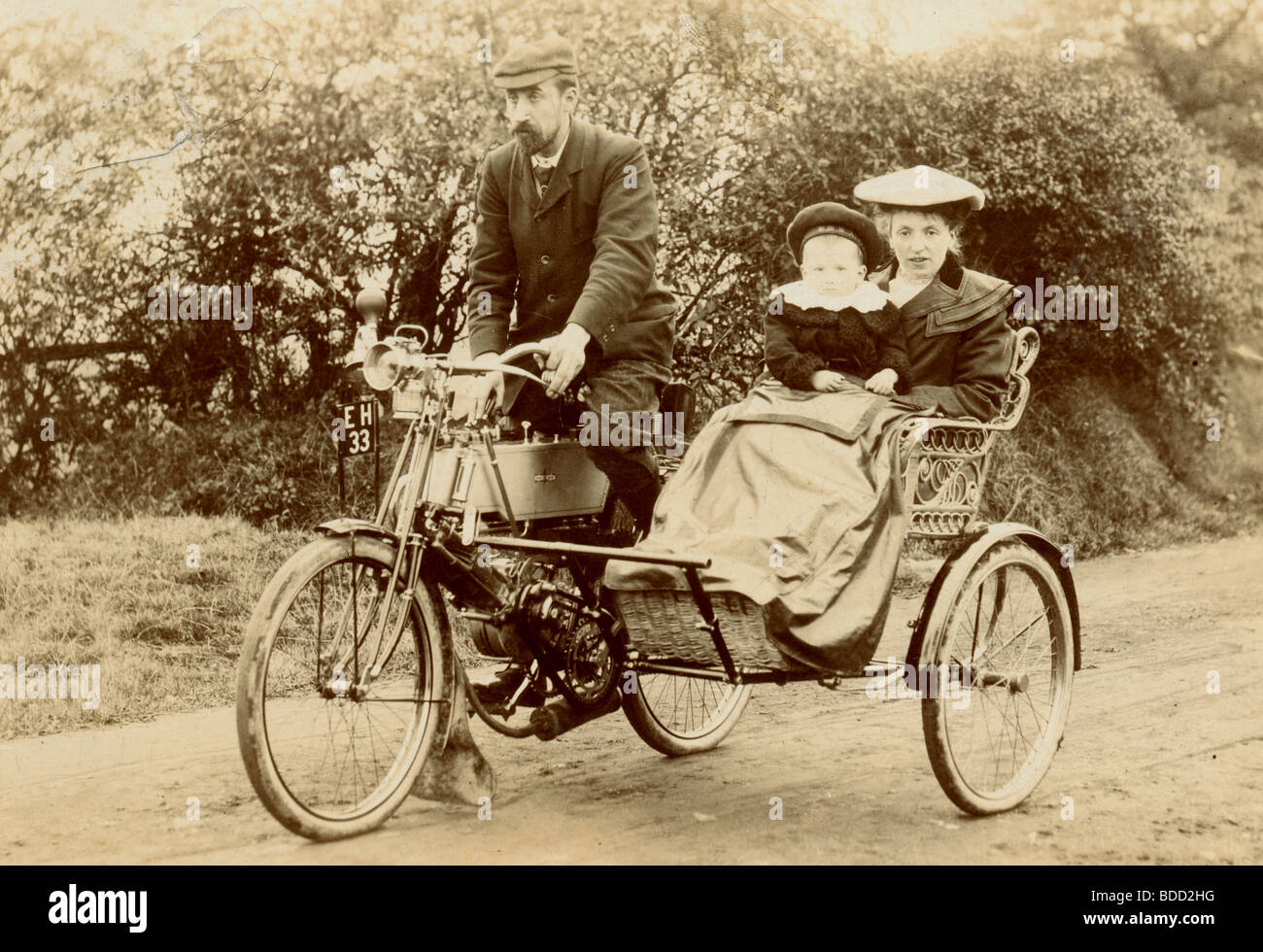 Husband Driving Wife & Baby in Motorcycle with Sidecar Stock Photo - Alamy
