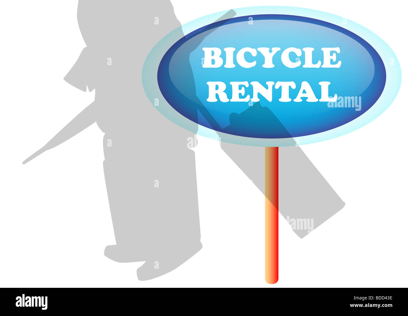 Bicycle Rental sign Stock Photo - Alamy