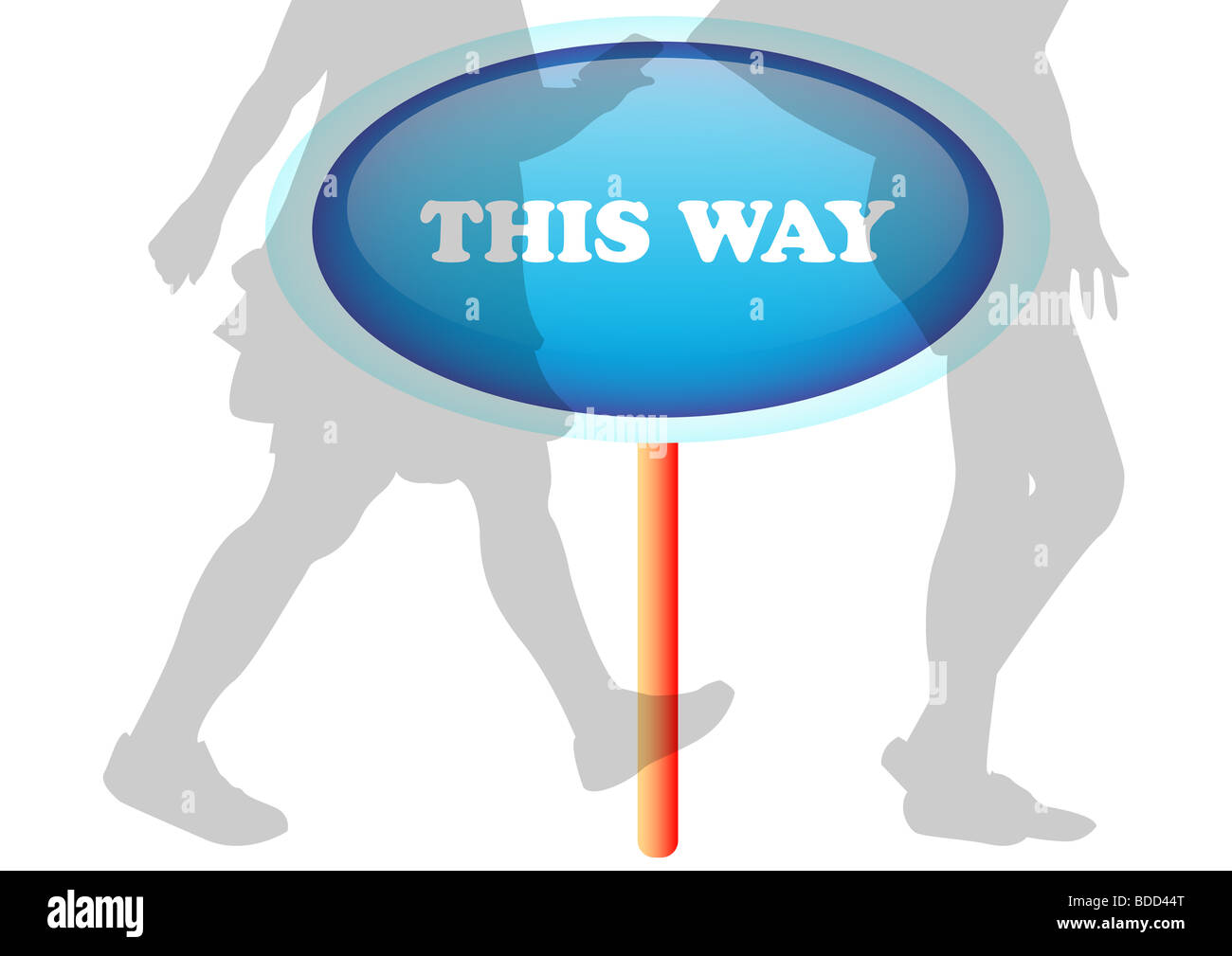 This Way sign Stock Photo - Alamy