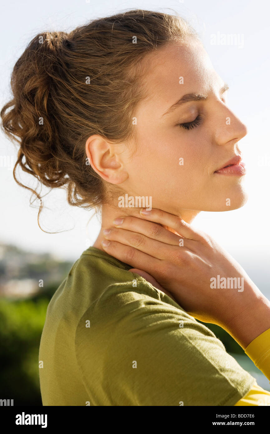 Beautiful young woman neck problems hi-res stock photography and images ...