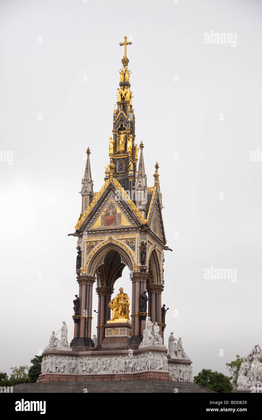 The Albert Memorial gold statue near the Royal Albert Hall, London ...