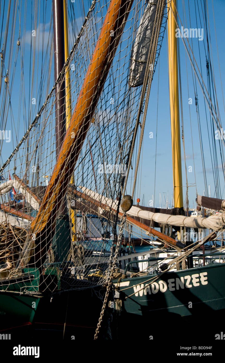 Texel Netherlands boat Oudeschild port harbor boat Wadden Sea Waddenzee ...