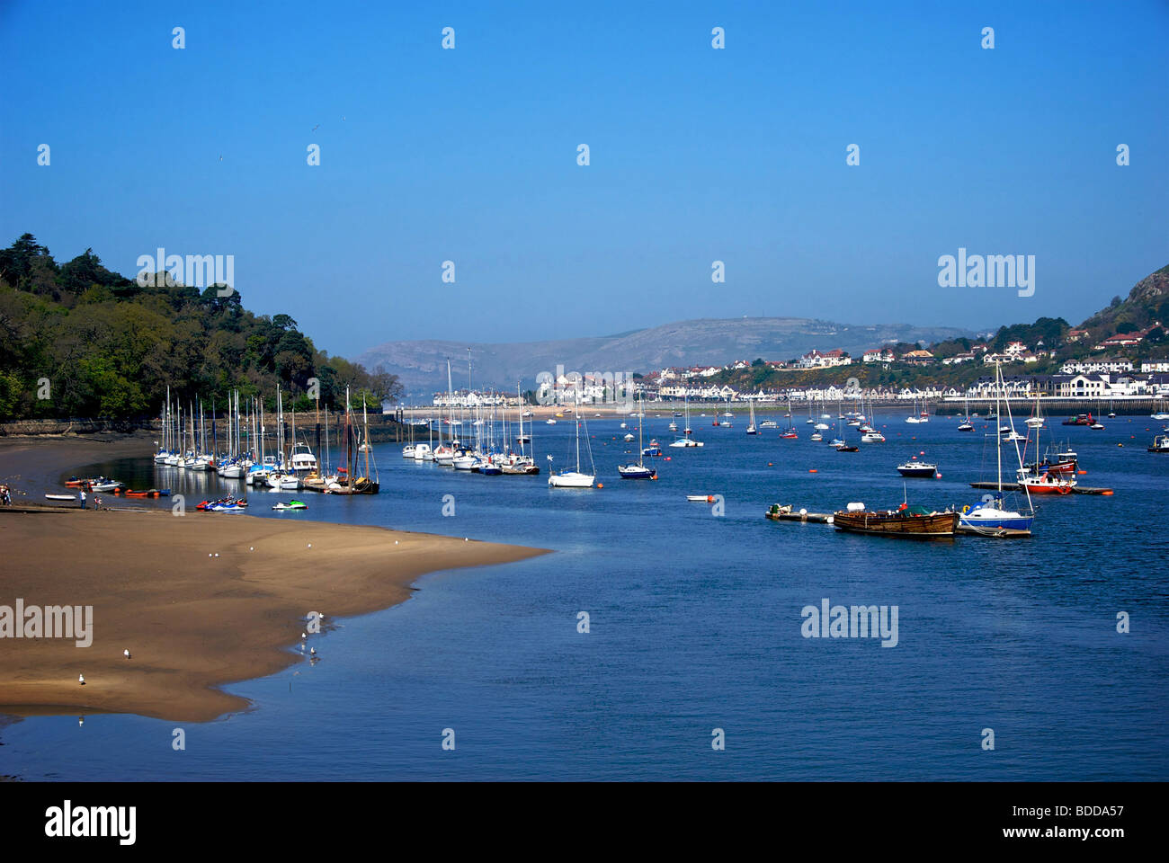 Conwy North Wales UK River Estuary Beach Boats Stock Photo - Alamy