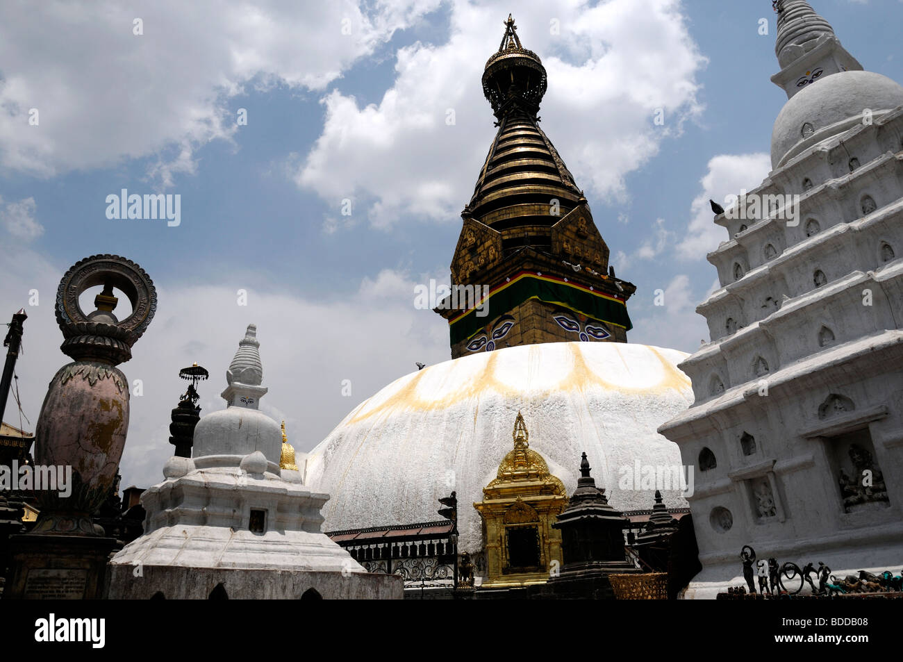 Swayambhunath Buddhist stupa temple Asia Nepal Kathmandu religion ...
