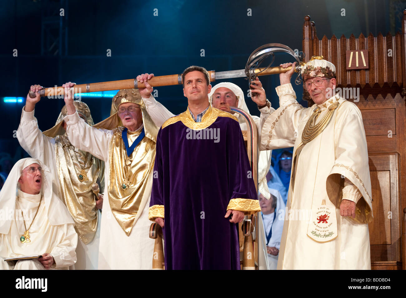 CERI WYN JONES being crowned for his winning series of poems at the ...