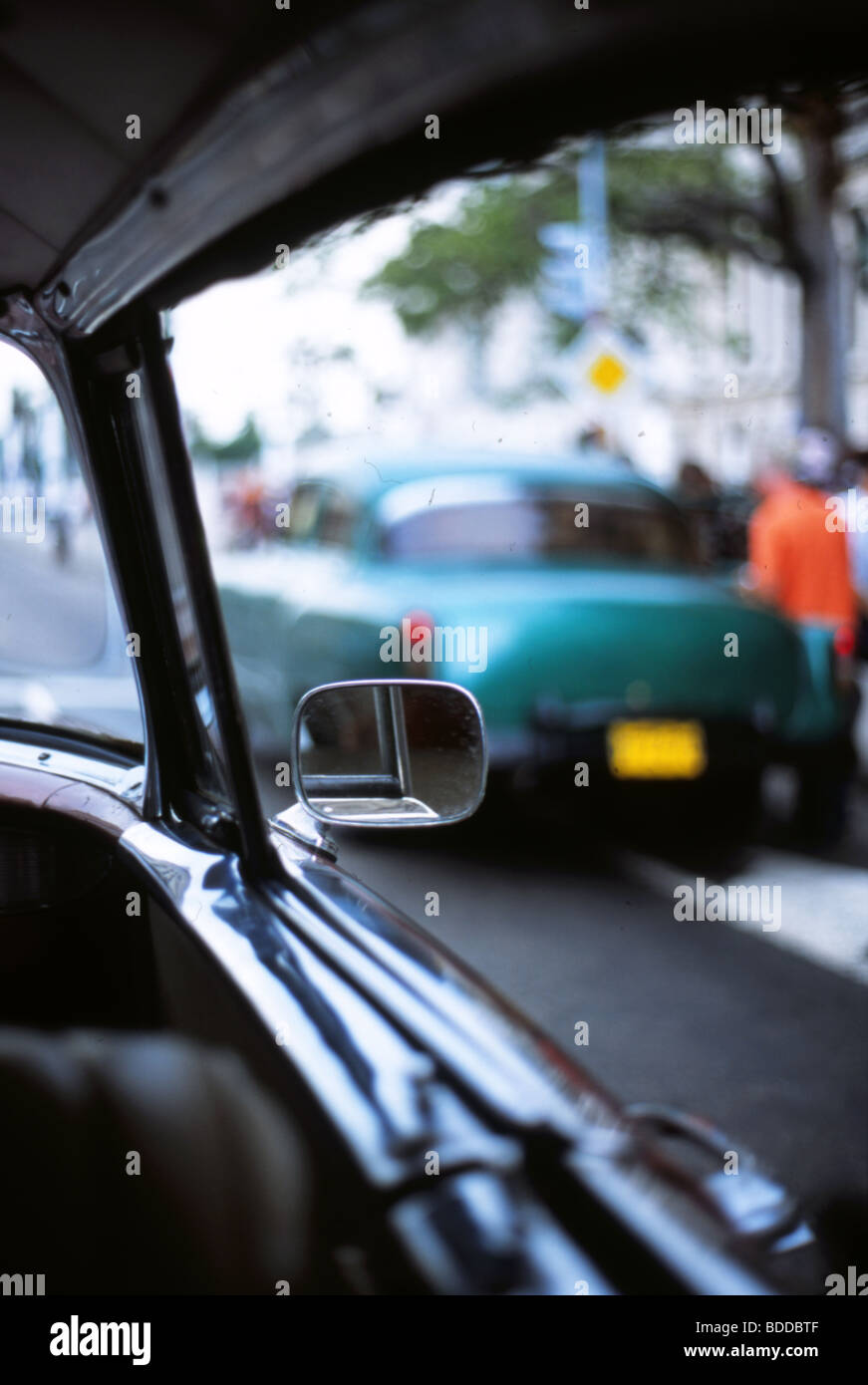 A view from inside an old American Taxi in Havana Cuba Stock Photo - Alamy